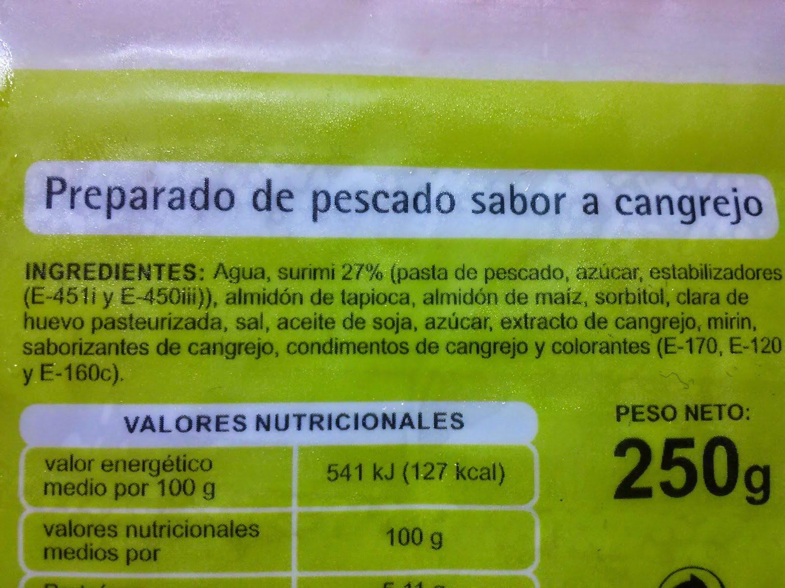 Tricky, satanic ... food labels: Simple surimi sticks???